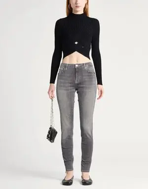 Armani Exchange Cotton-blend Jeans With Leather Trims