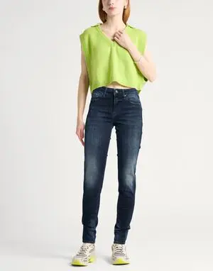 Armani Exchange Tapered Jeans With Leather Trims