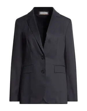 Peserico Single-breasted Blazer With Flap Pockets - Navy