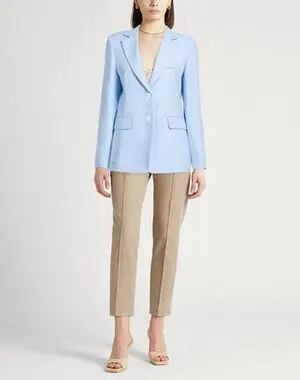 Peserico Linen Single-breasted Blazer - Blue