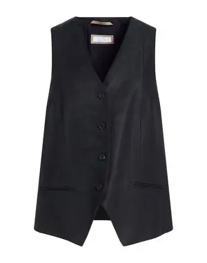 Peserico Tailored Linen Vest - Blue