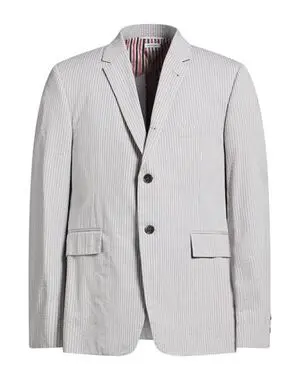 Thom Browne Single-breasted Striped Seersucker Blazer