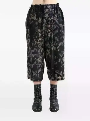 Yohji Yamamoto Patterned Cropped Trousers