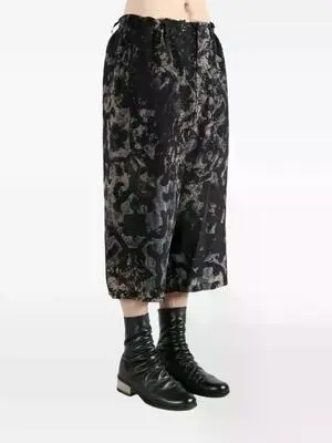 Yohji Yamamoto Patterned Cropped Trousers