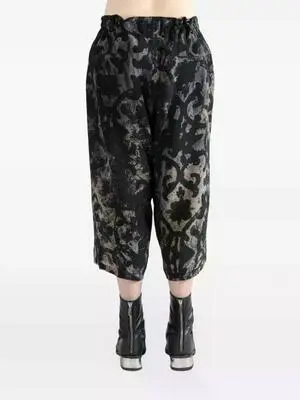 Yohji Yamamoto Patterned Cropped Trousers