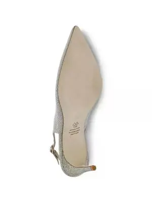 STUART WEITZMAN Pointed-toe Slingback Pumps - Silver