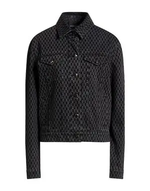 Costume National Denim Trucker Jacket With Geometric Print