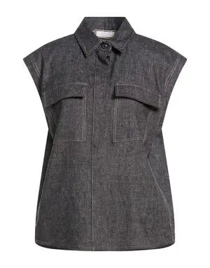 Peserico Sleeveless Denim Shirt With Classic Collar