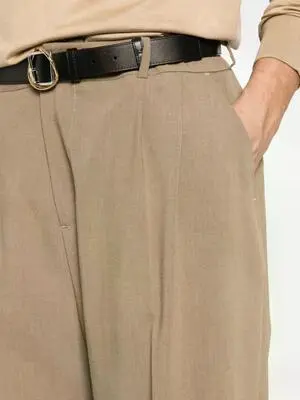 THESTROY Pleated Wide Leg Trousers