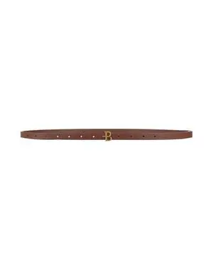BALLANTYNE Pebbled Leather Skinny Belt - Brown