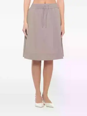 Herno A-line Midi Skirt With Drawstring - Neutrals