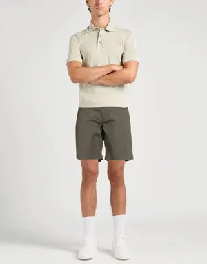 Wood Wood Military Cotton Gabardine Shorts - Green
