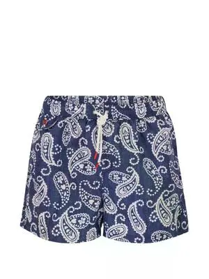 Kiton Patterned Swim Shorts - Blue