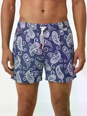 Kiton Patterned Swim Shorts - Blue