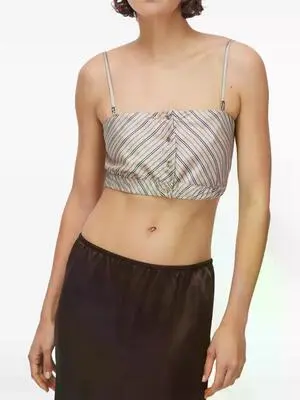 Liu Jo Striped Button Crop Top