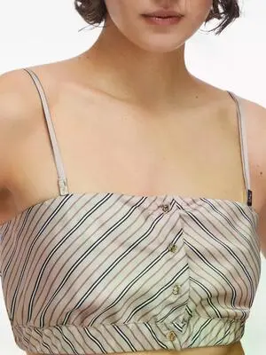 Liu Jo Striped Button Crop Top