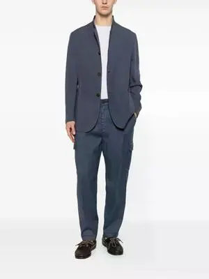 Eleventy Button-fastening Cargo Trousers - Blue