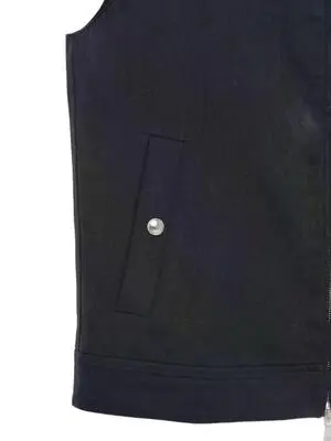 Eleventy Zip-up Linen Gilet - Blue