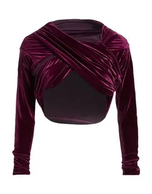 MAYGEL CORONEL Velvet Crop Top - Red