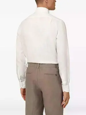 Boggi Milano Regular Fit Linen Shirt - White