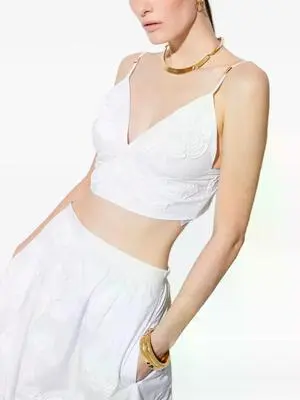 Liu Jo Floral Embroidered Top - White