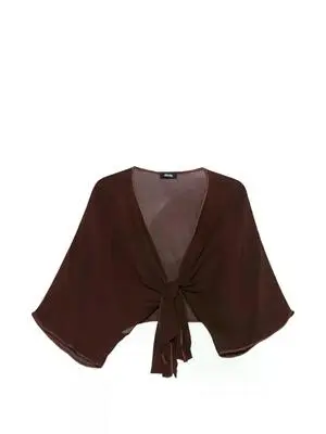 Dixie Tie-front Blouse - Brown