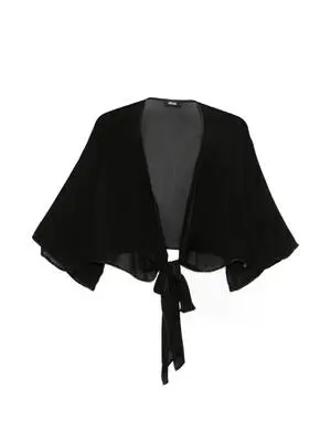 Dixie V-neck Tie Blouse - Black