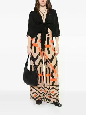 Dixie V-neck Tie Blouse - Black