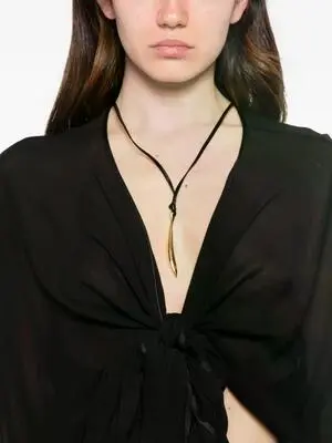 Dixie V-neck Tie Blouse - Black