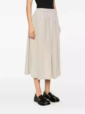 MA'RY'YA Midi Skirt With Elasticated Waistband