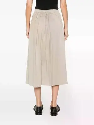 MA'RY'YA Midi Skirt With Elasticated Waistband