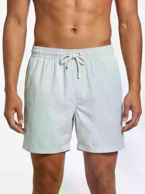 Canali Geometric-print Swim Shorts - Green