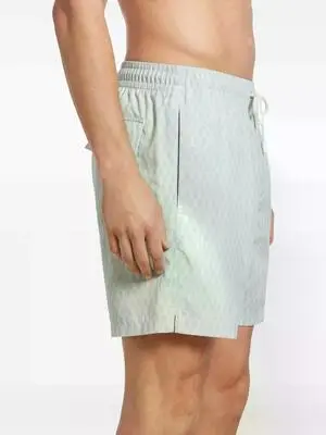 Canali Geometric-print Swim Shorts