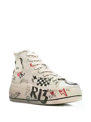 R13 Kurt Hi-top Sneakers - Neutrals