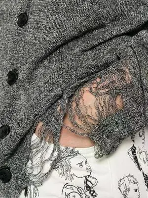R13 Distressed V-neck Cardigan
