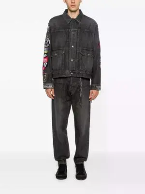 MASTERMIND WORLD Patched Denim Jacket - Grey