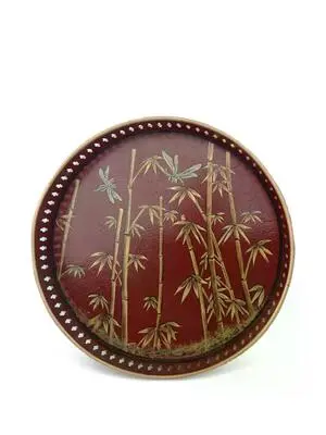 LES-OTTOMANS It14 Bamboo Printed Tray - Red