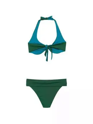 FISICO Tie-fastening Two-piece Bikini Set - Green