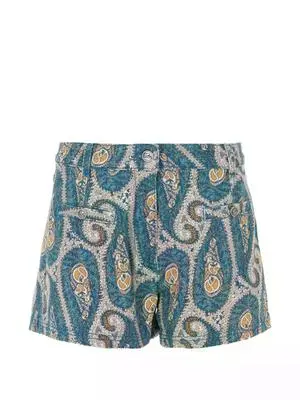 Etro Paisley Print Shorts - Blue