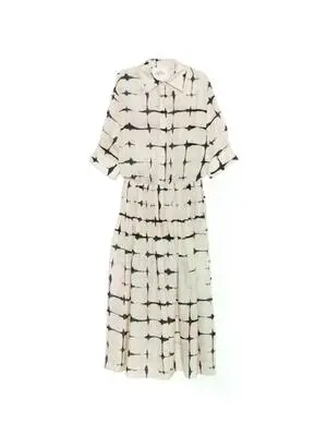 CRIDA MILANO Tie-dye Shirt Midi Dress
