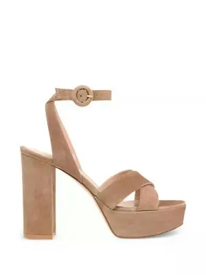 GIANVITO ROSSI Sabrina Buckle-strap Platform Sandals - Neutrals