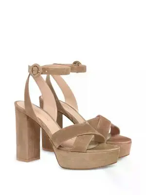 GIANVITO ROSSI Sabrina Buckle-strap Platform Sandals - Neutrals