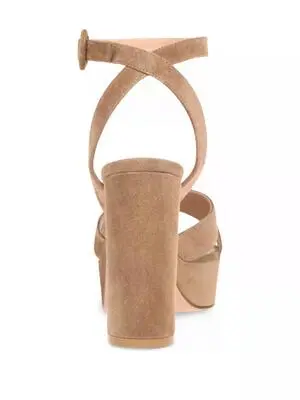 GIANVITO ROSSI Sabrina Buckle-strap Platform Sandals - Neutrals