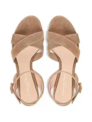 GIANVITO ROSSI Sabrina Buckle-strap Platform Sandals - Neutrals