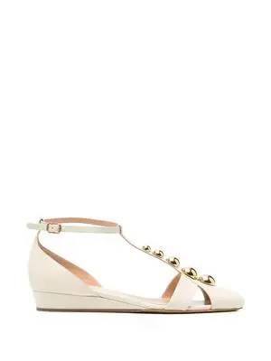 Chloé Cleia T-bar Flat Sandals - Neutrals