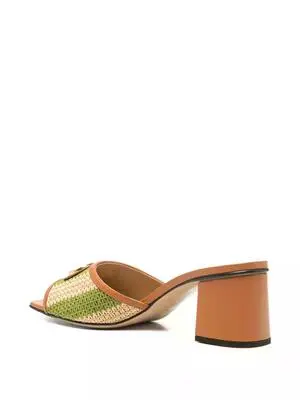 Valentino Garavani Logo-appliqué Striped Sandals