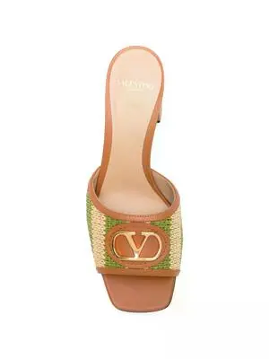 Valentino Garavani Logo-appliqué Striped Sandals