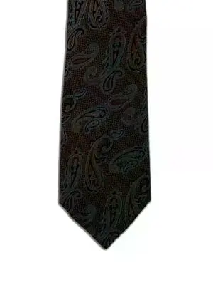 Etro Paisley-pattern Silk Neck Tie - Brown