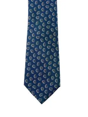 Etro Paisley-pattern Silk Neck Tie - Blue