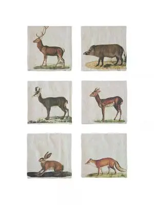 LINORICCI Animal-print Napkins - Neutrals